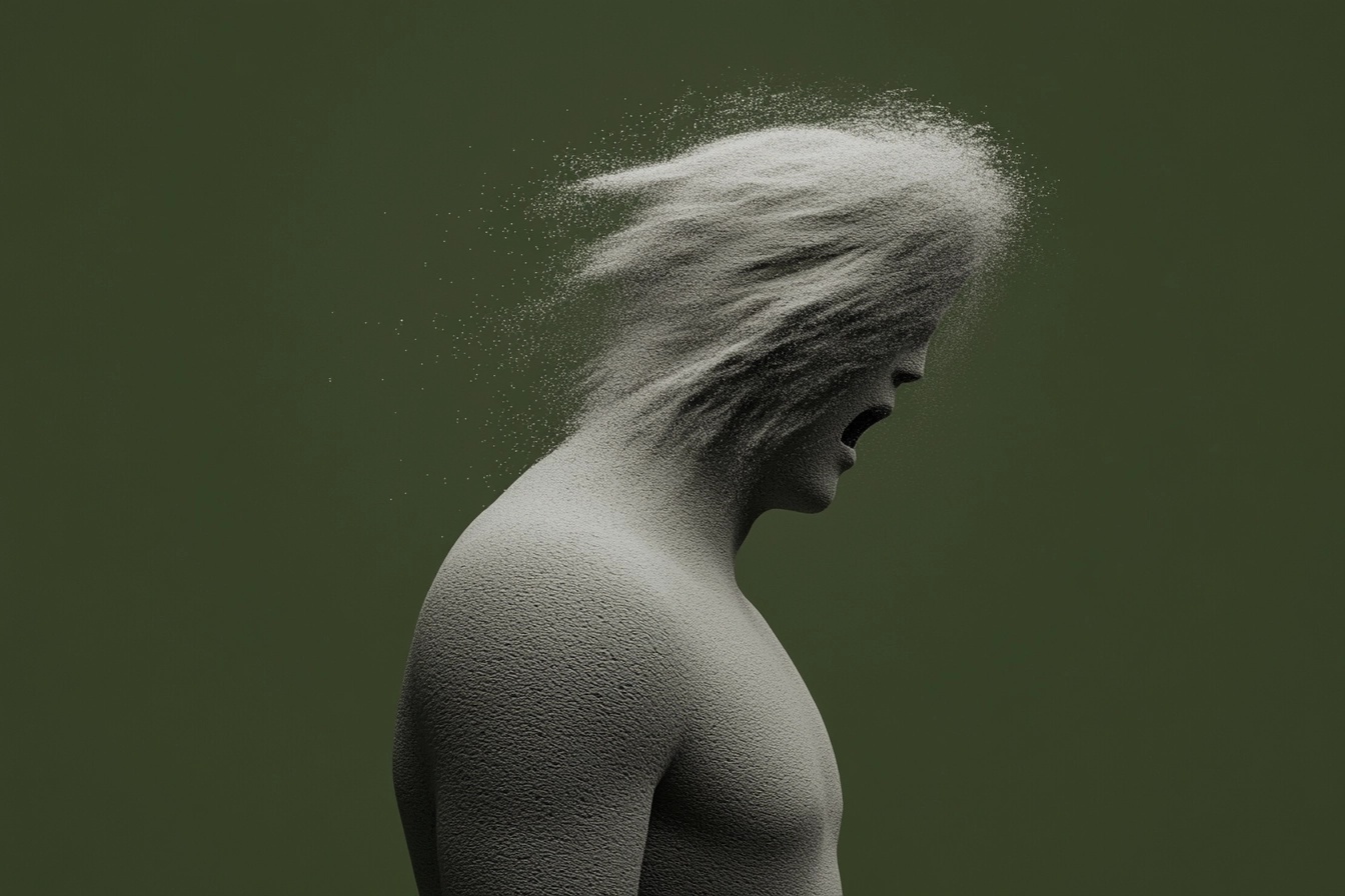 Disintegrating Figure 3D Image on Lummi