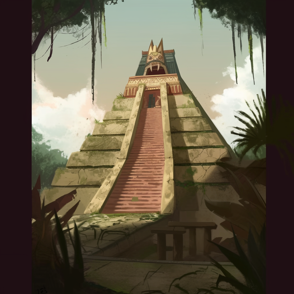Lummi Illustration - Ancient Pyramid in Jungle