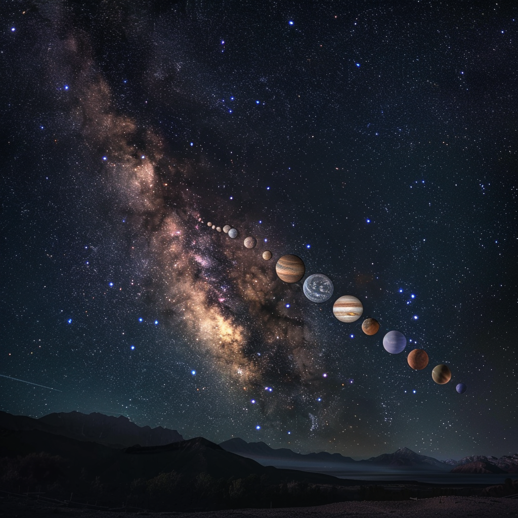 Cosmic Alignment over Serene Landscape Photo on Lummi