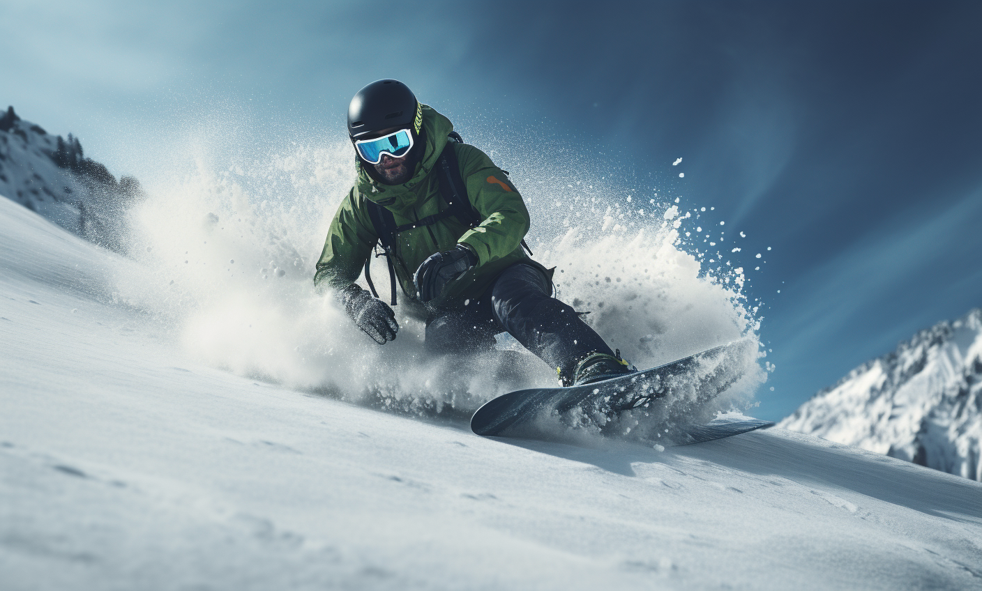 Dynamic Snowboarder Carving the Slopes Photo on Lummi