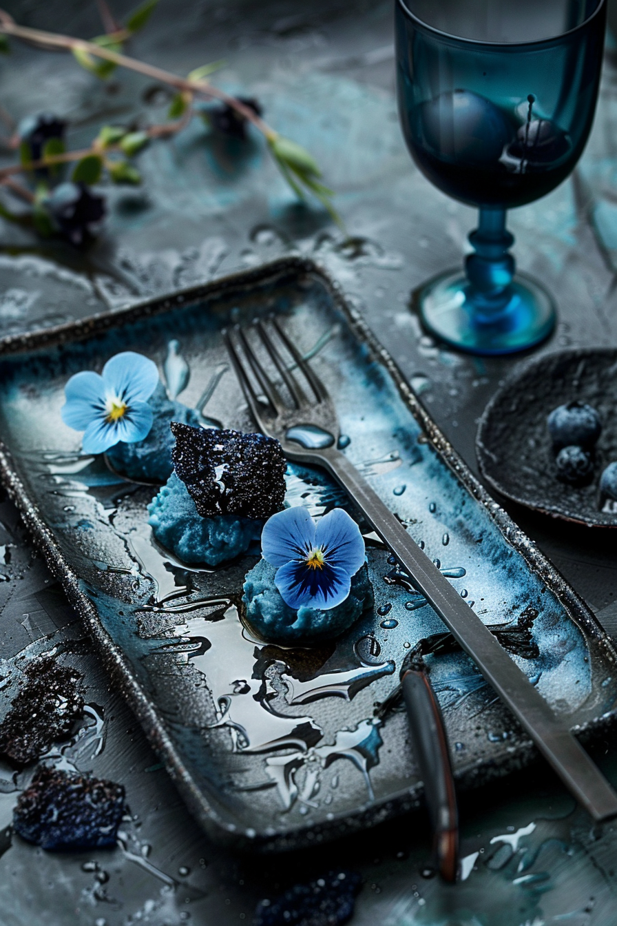 Moody Blue Food Art Photo on Lummi