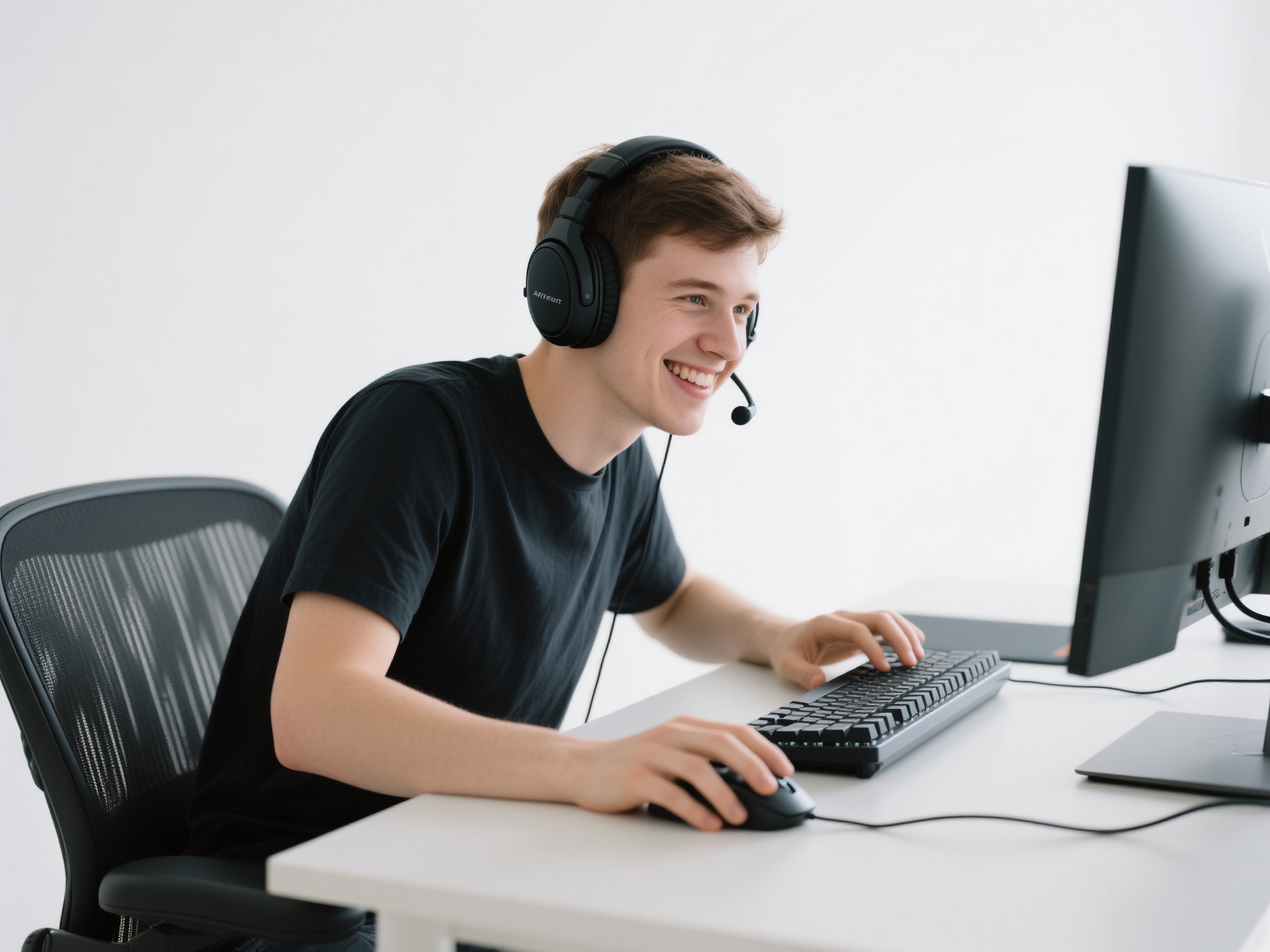 Man at Computer Desk Photo on Lummi