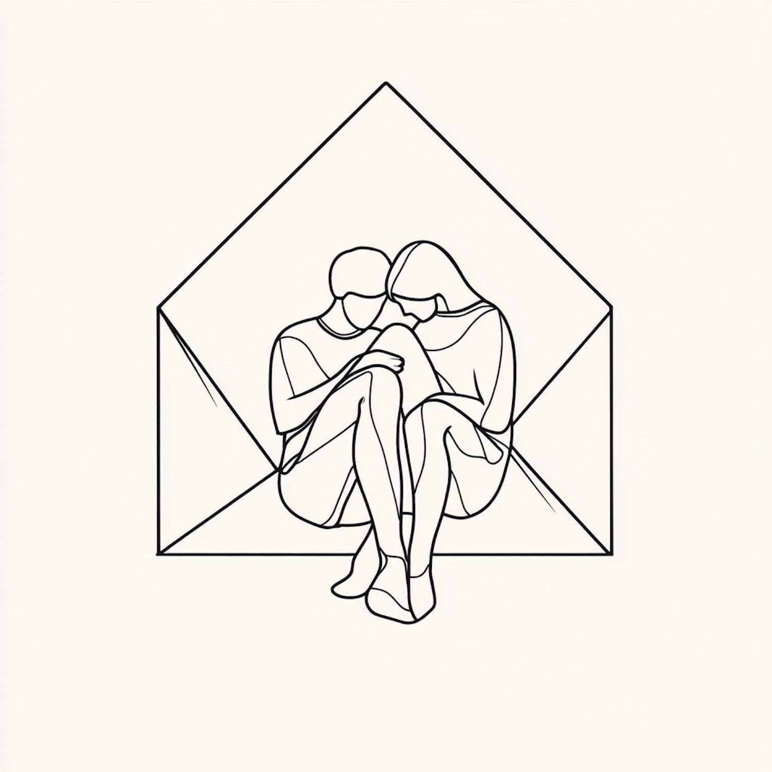 Lummi Illustration - Minimalist Line Drawing with Impossible Triangle