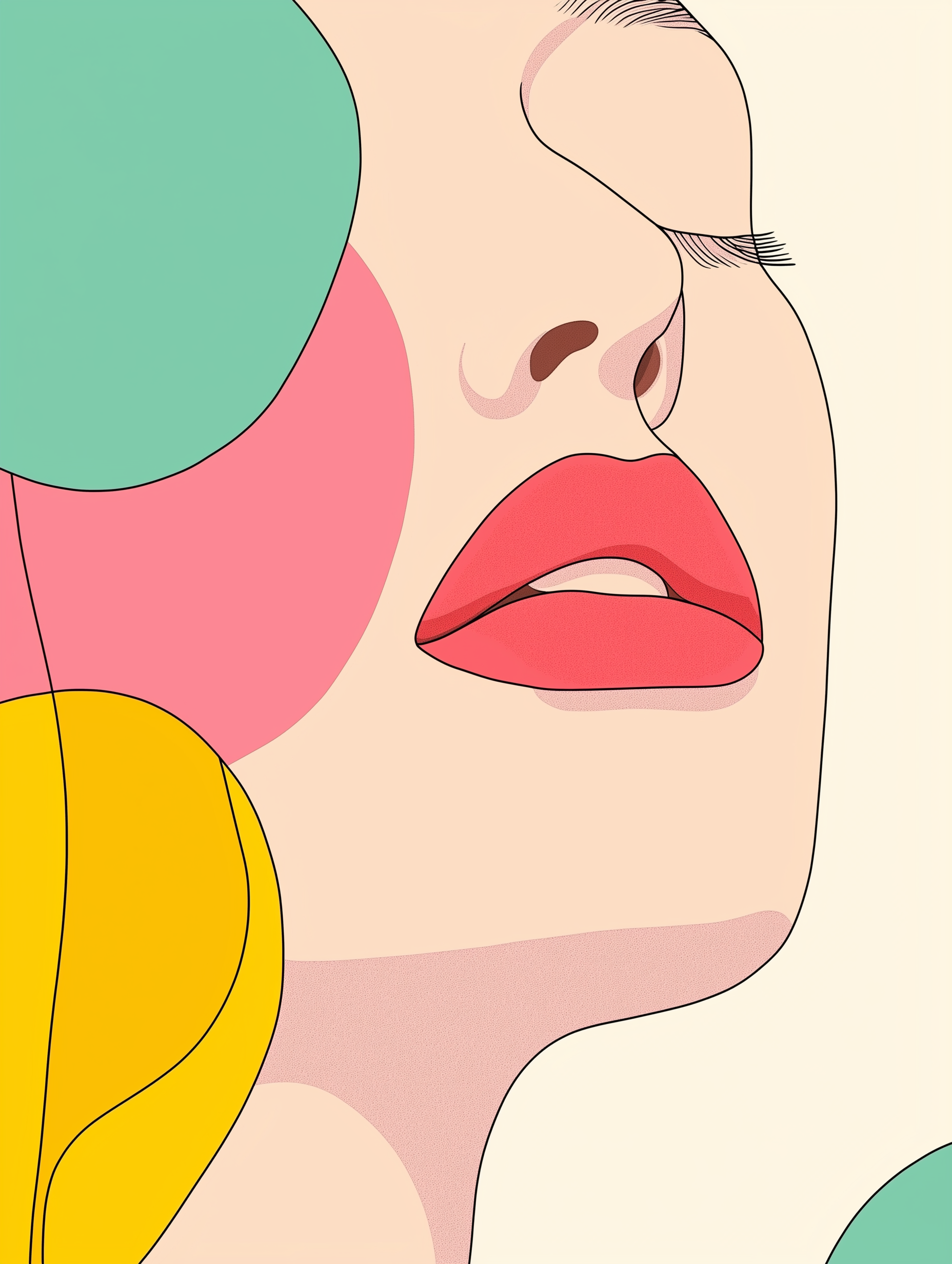 Stylized Human Face Illustration Illustration on Lummi