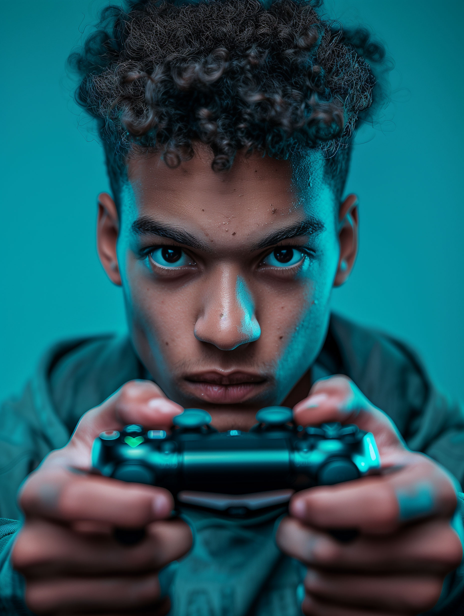 Intense Gamer Portrait Photo on Lummi