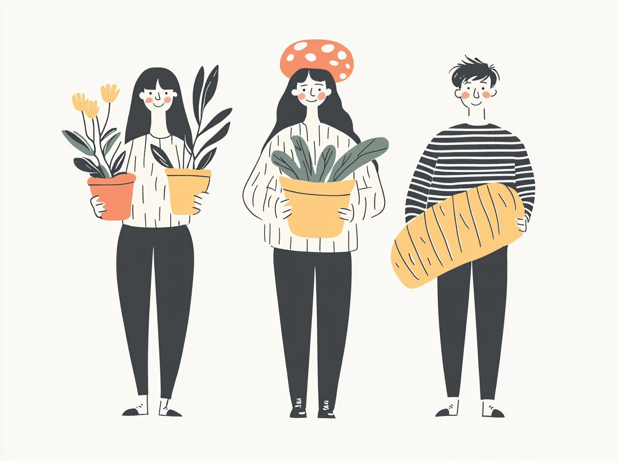 Whimsical Cartoon Characters Illustration on Lummi