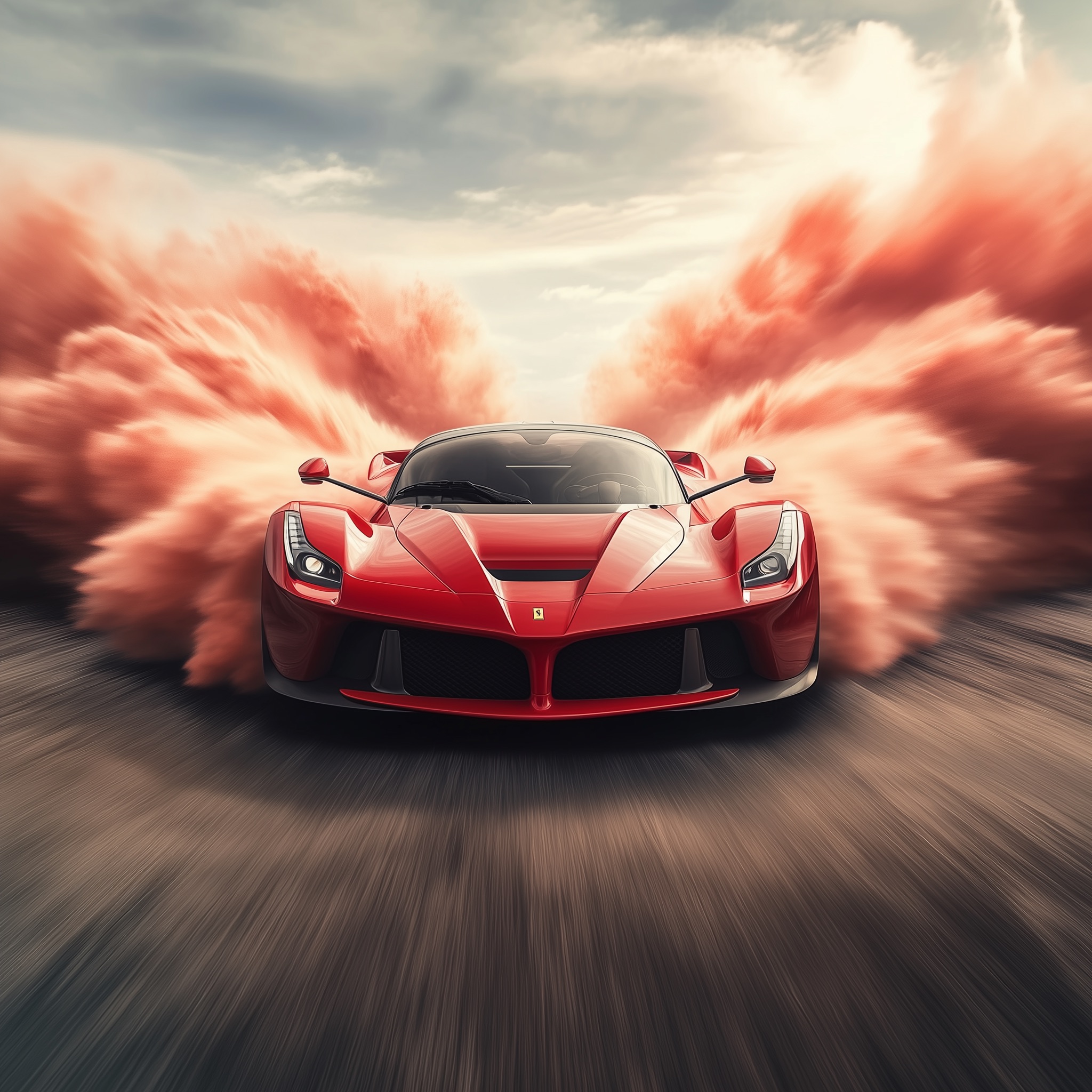 Red Sports Car in Motion Photo on Lummi
