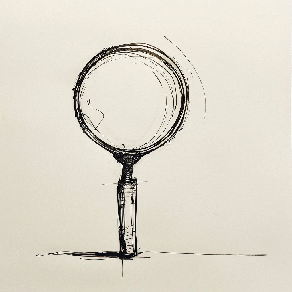 Hand-Drawn Magnifying Glass Illustration on Lummi