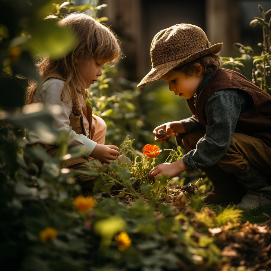 Childhood Discovery in the Garden Photo on Lummi