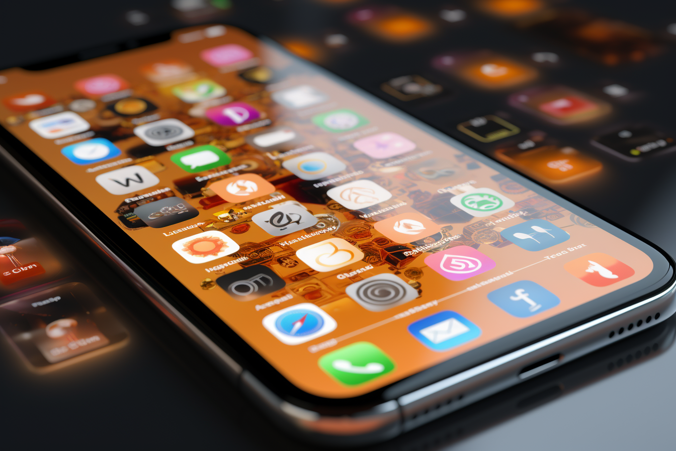 Dynamic Array of Modern Mobile Apps on Sleek Smartphone Photo on Lummi