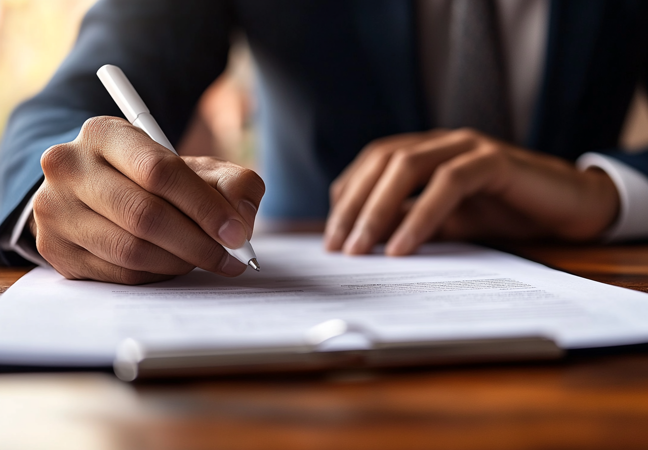 Professional Hands Signing Document Photo on Lummi