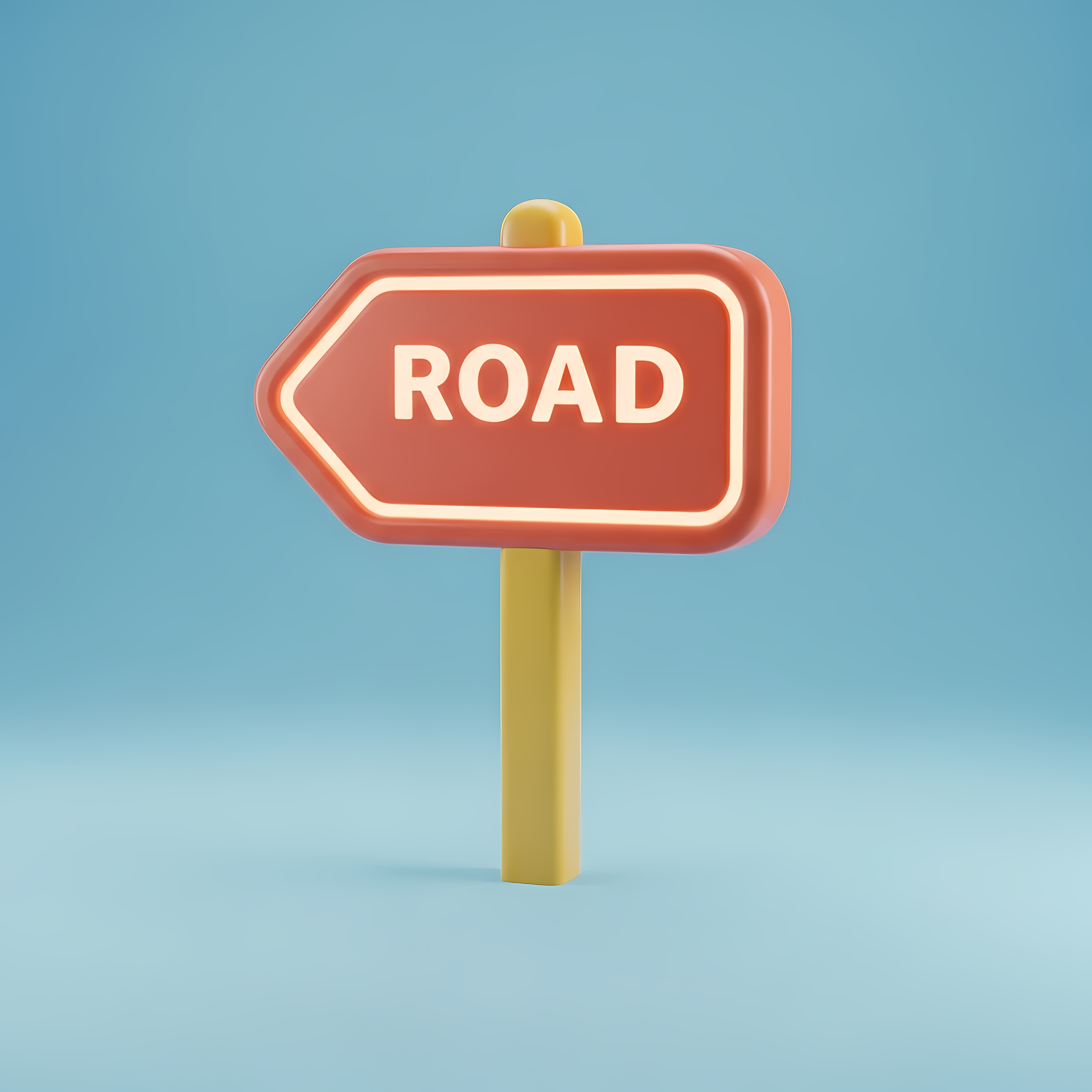 3D Road Sign Render 3D Image on Lummi