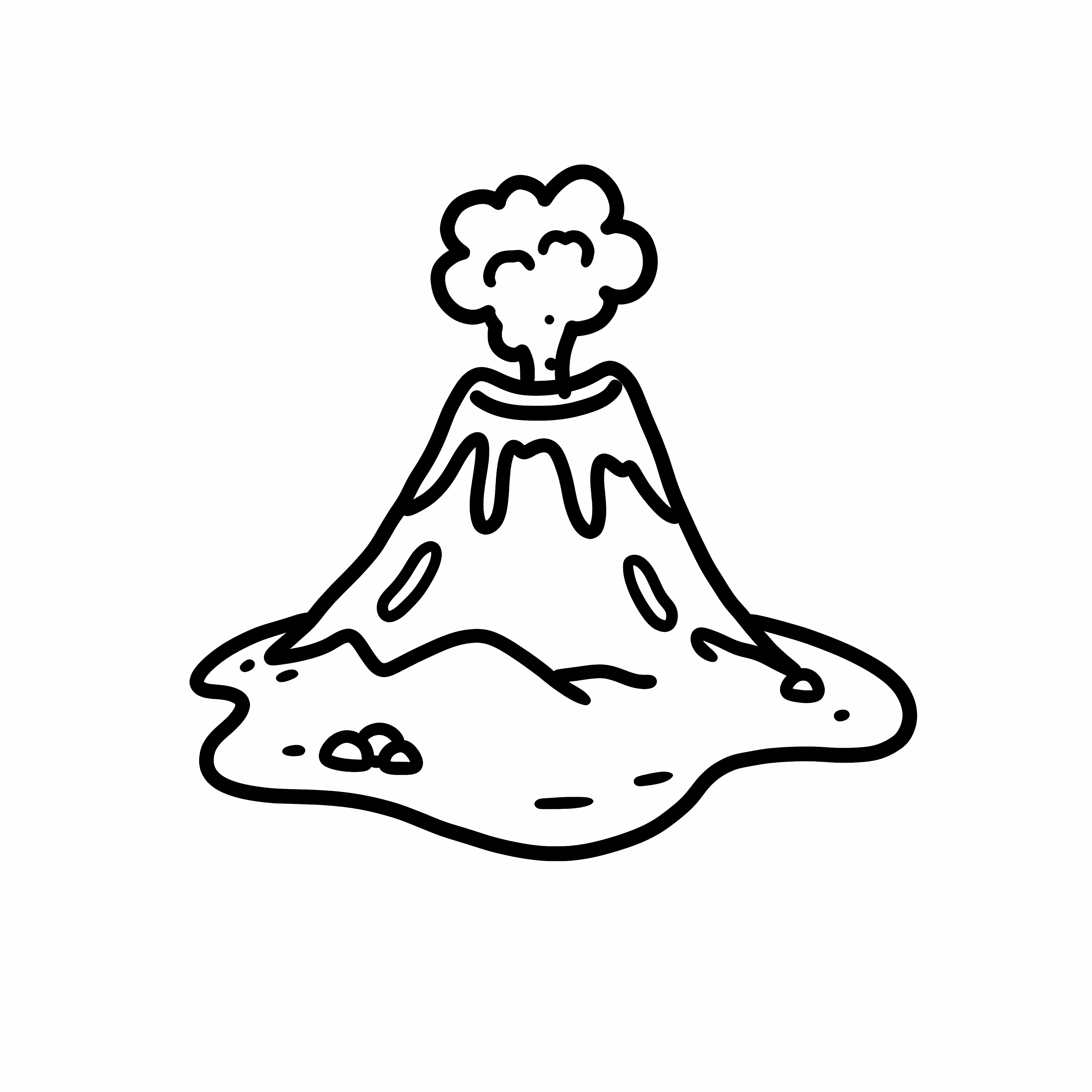 Volcano Line Drawing Illustration on Lummi