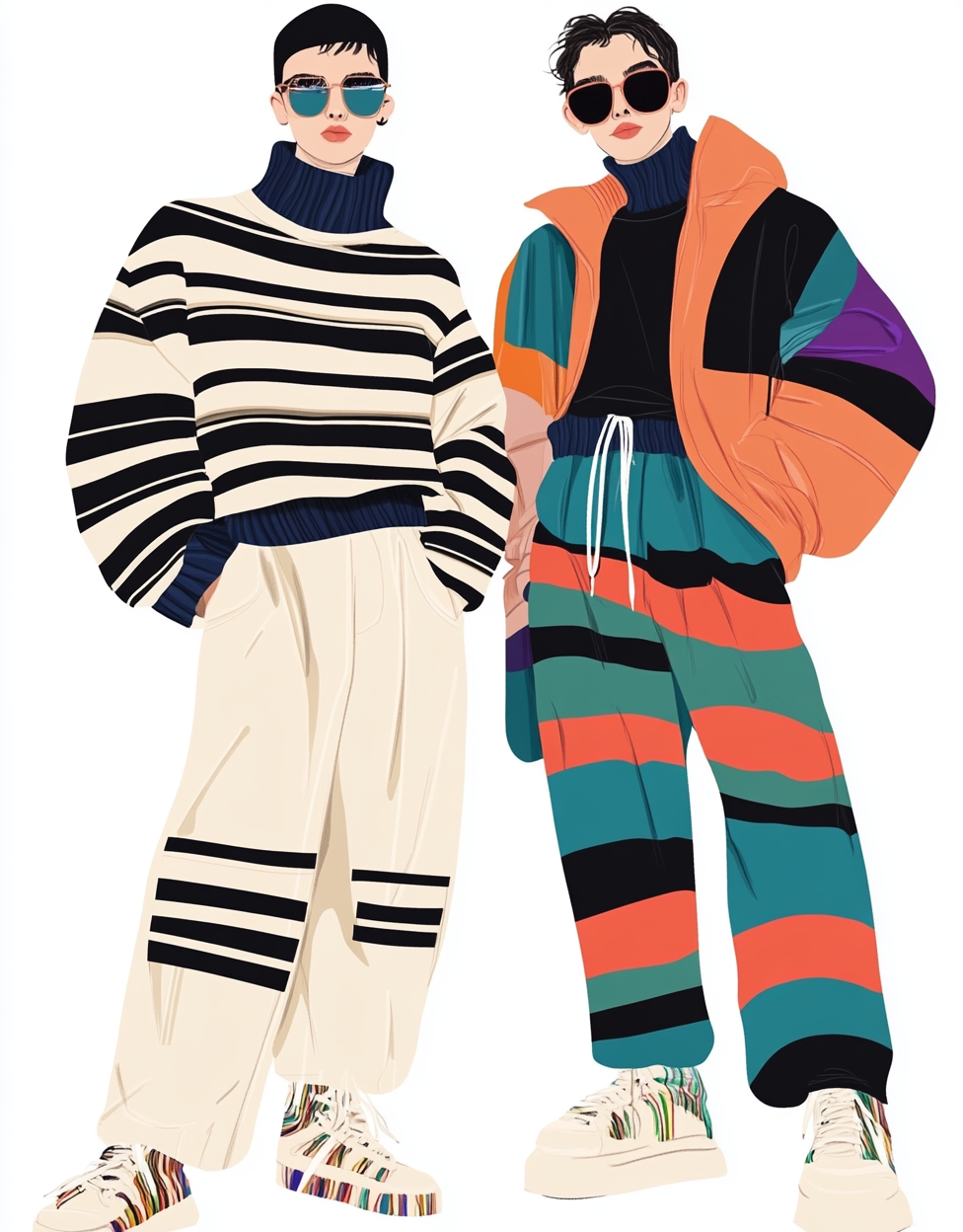 Bold Fashion Duo Illustration on Lummi