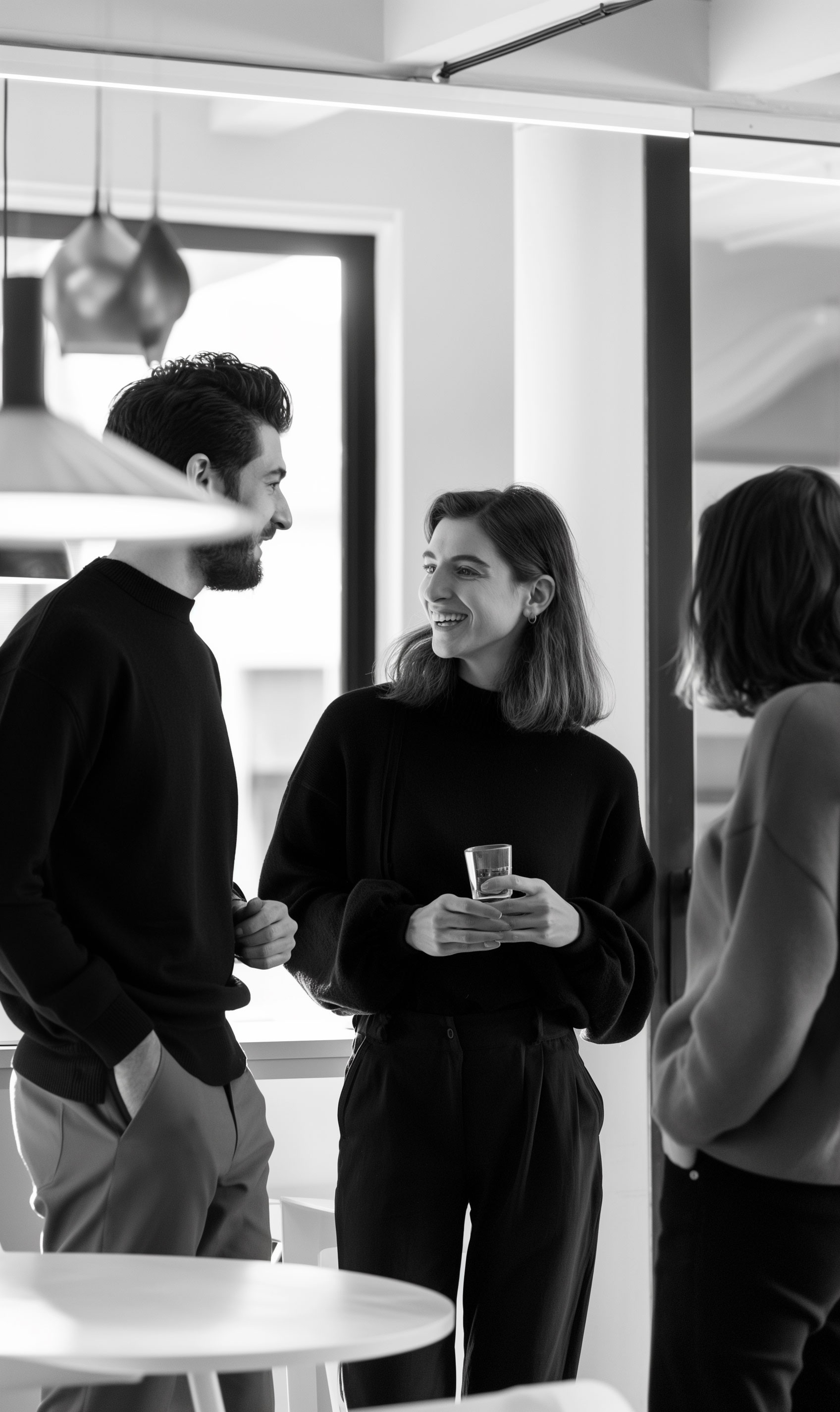 Casual Networking Event in Monochrome Photo on Lummi