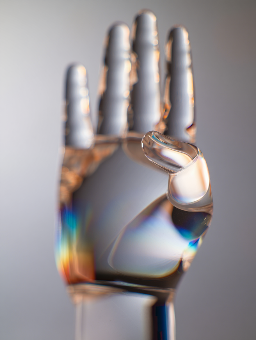 Glass Hand Sculpture Photo on Lummi